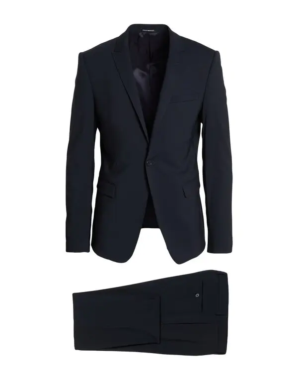 Emporio Armani David Line Suit Size Wool, Elastane - Blue