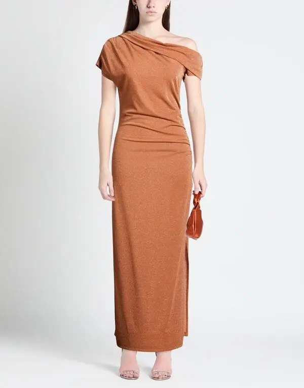 Kaos Maxi Bodycon Dress - Brown
