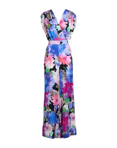 KAOS Viscose Floral-print Jumpsuit - Blue