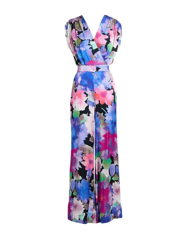 KAOS Viscose Floral-print Jumpsuit