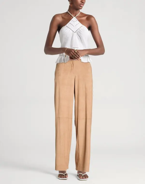 OTTOD'AME High Waisted Flared Pants - Camel