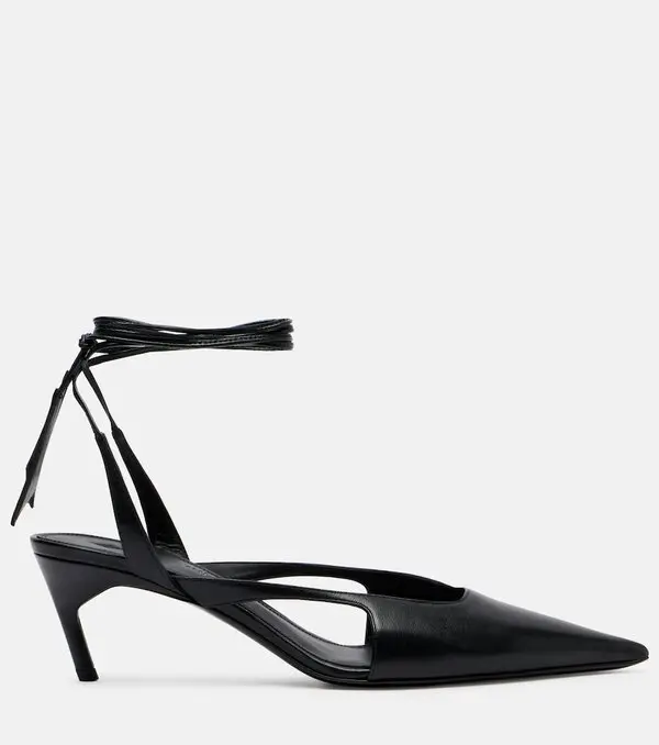 Attico Diane 55 Leather Slingback Pumps - Black