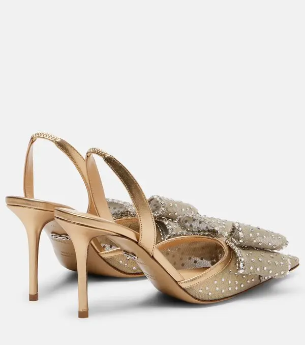 Mach & Mach Le Cadeau 85 Mesh Slingback Pumps