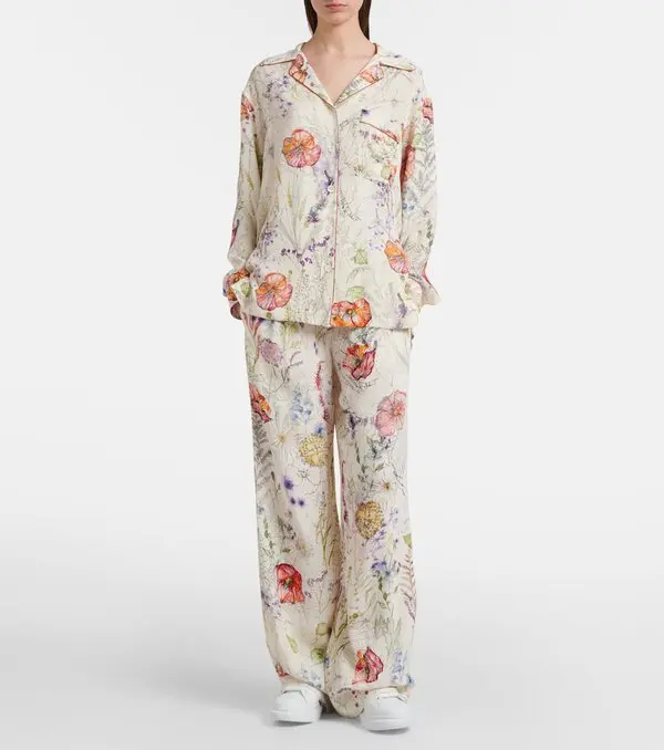 Alexander McQueen Meadow Floral Palazzo Pants