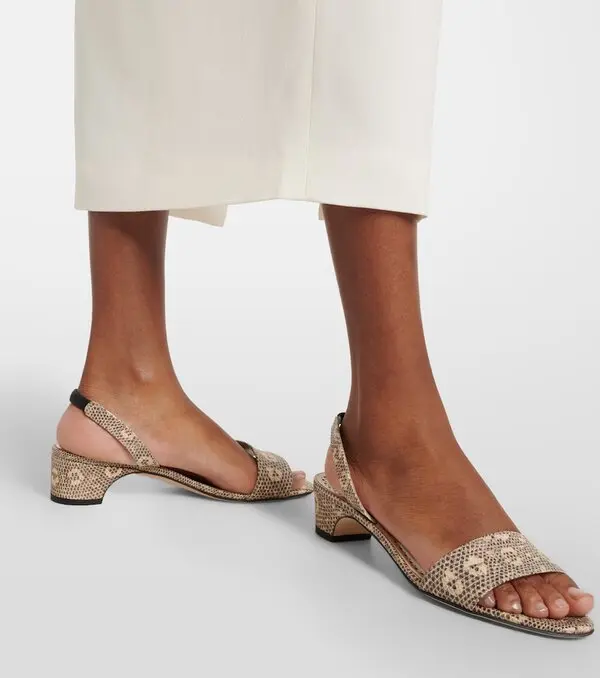 Manolo Blahnik Patobarnu 30 Lizard-effect Leather Sandals - Multicoloured
