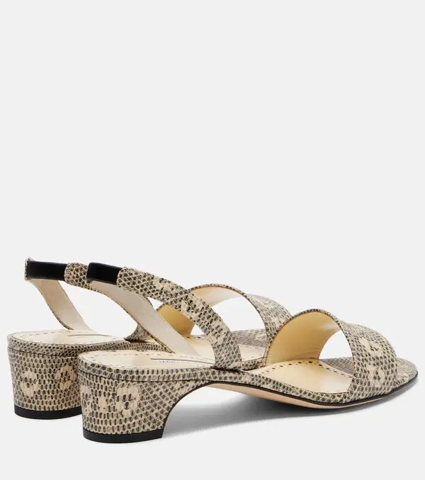 Manolo Blahnik Patobarnu 30 Lizard-effect Leather Sandals - Multicoloured