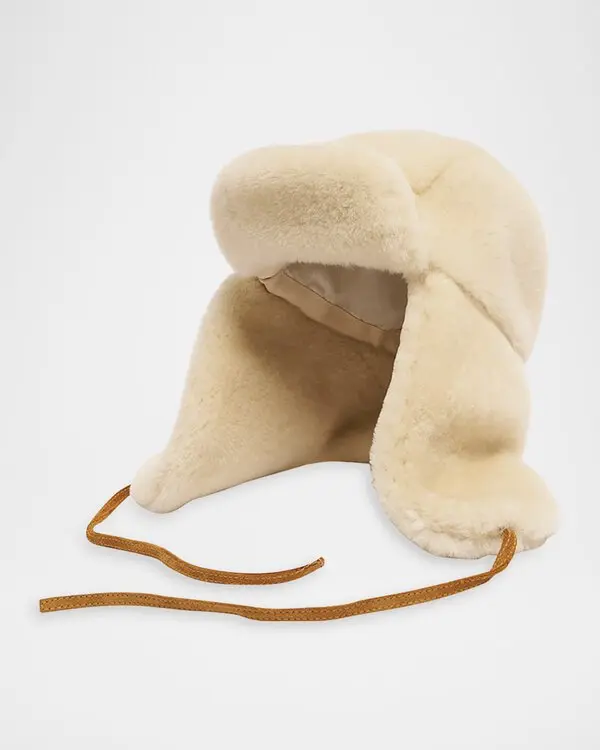 Jacquemus Shearling Trapper Hat - Off-white