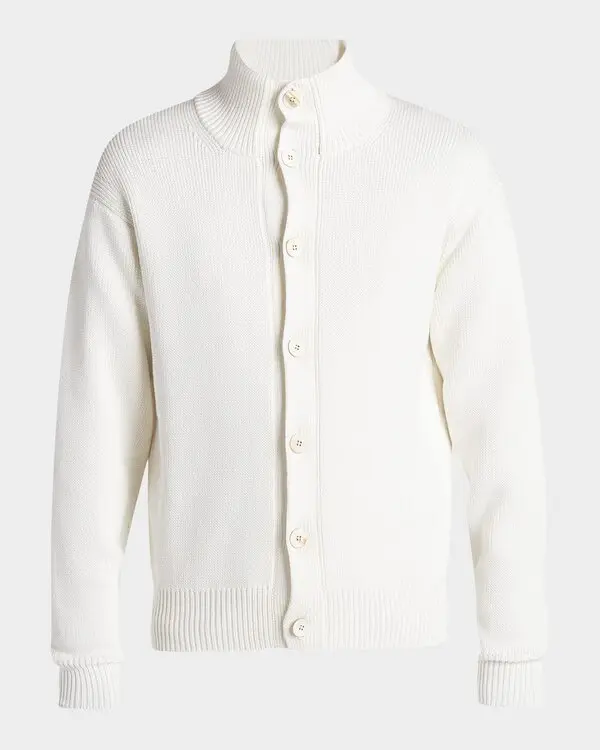 TOM FORD Cotton And Silk Knit Cardigan - White