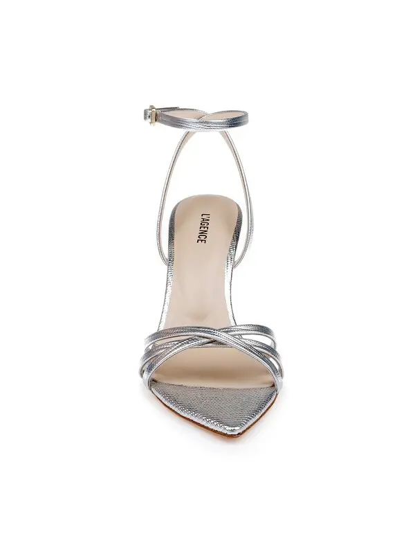 L'Agence Dua Leather Sandal - Silver Lizard