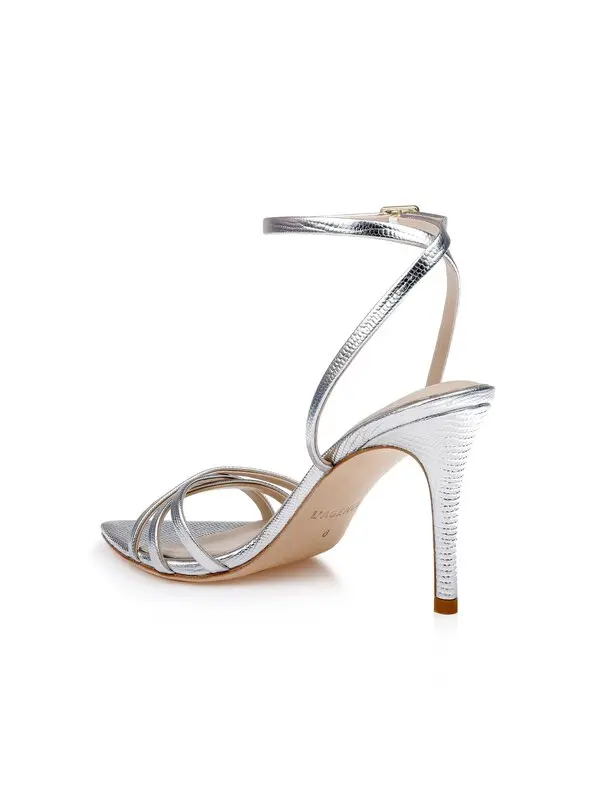 L'Agence Dua Leather Sandal - Silver Lizard