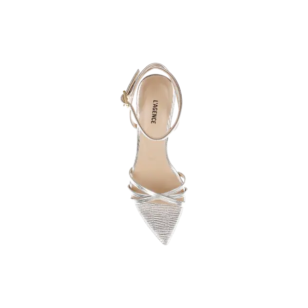 L'Agence Dua Leather Sandal - Silver Lizard