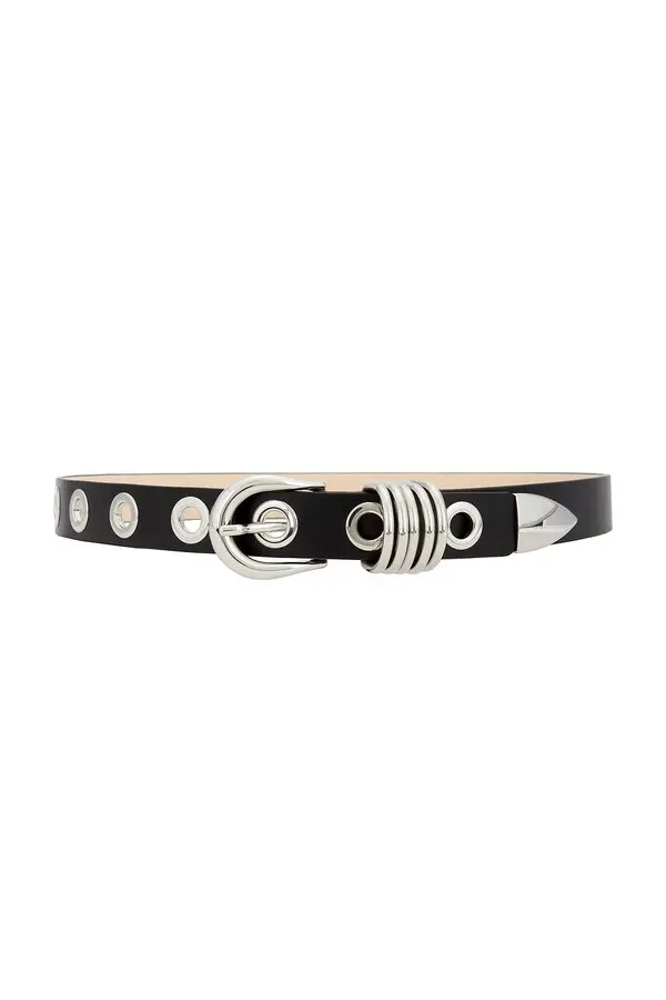 DEHANCHE Hollyhock Rivet Belt - Black & Silver