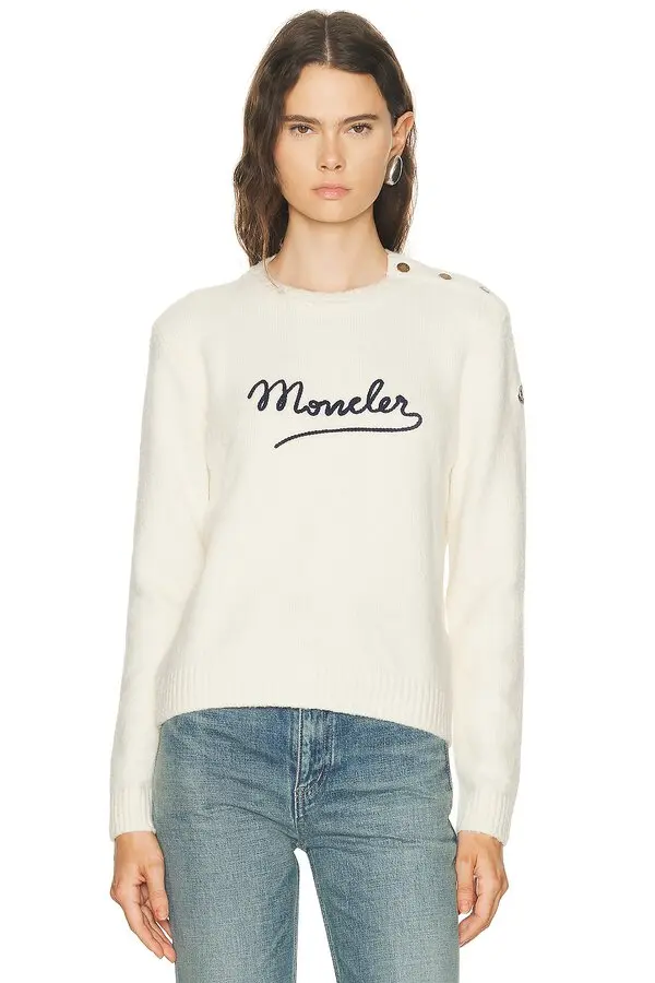 Moncler Crewneck Sweater - Natural