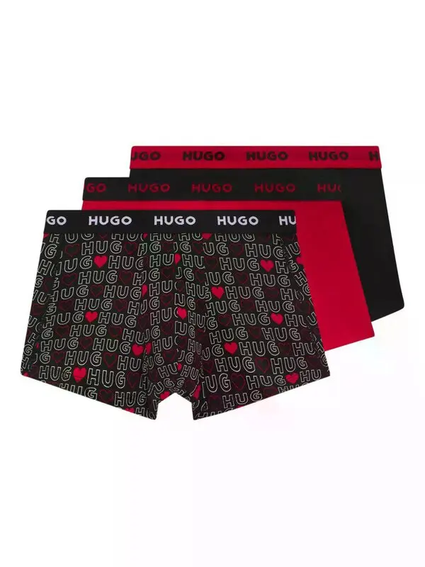 Hugo Logo Cotton Boxers - Black