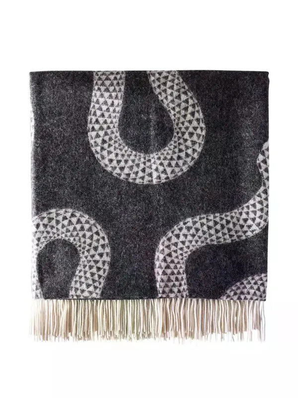 Jonathan Adler Ja Eden Wool Blanket - Grey