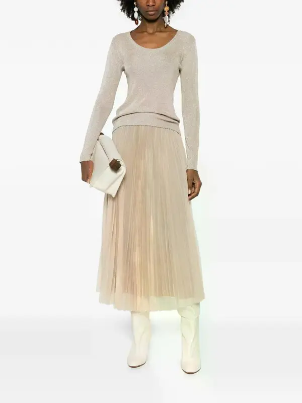 Fabiana Filippi Scoop-neck Long-sleeve Top
