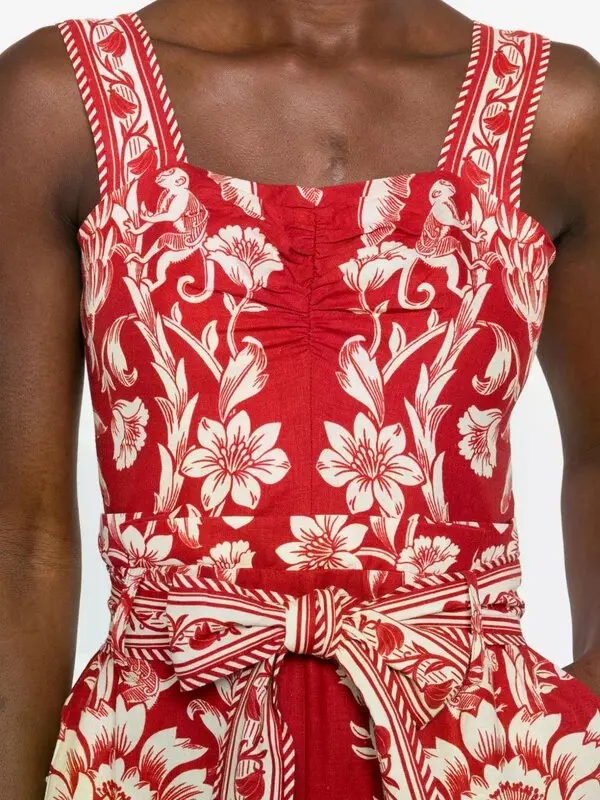Farm Rio Guanacaste Belted Playsuit - Red