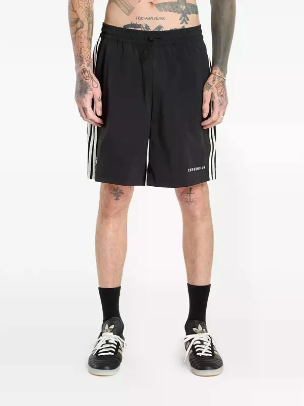 Adidas By Consortium Stripe-detail Track Shorts - Black