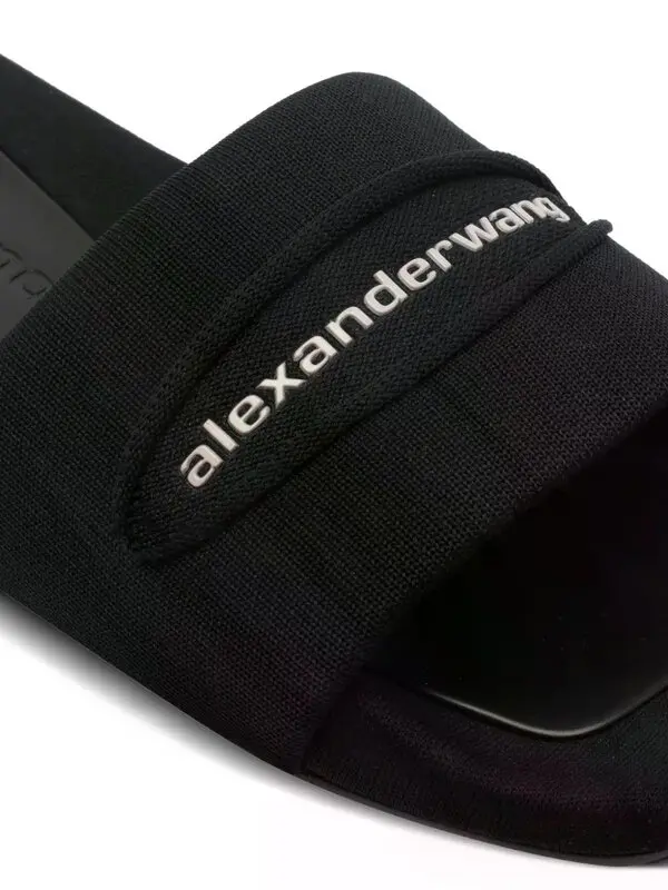 Alexander Wang Logo Squared-toe Slides