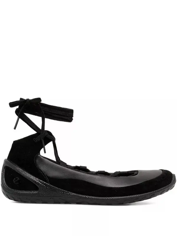 Ecco Biom Lite Lace-up Ballet Flats - Black