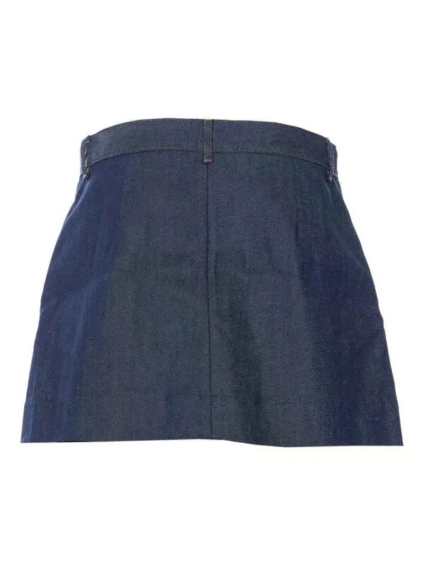 A.p.c. Pleated Mini Skirt - Blue