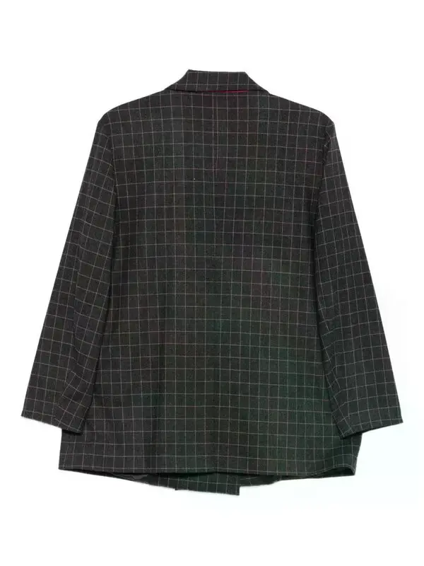 NIU Double-breasted Check Blazer