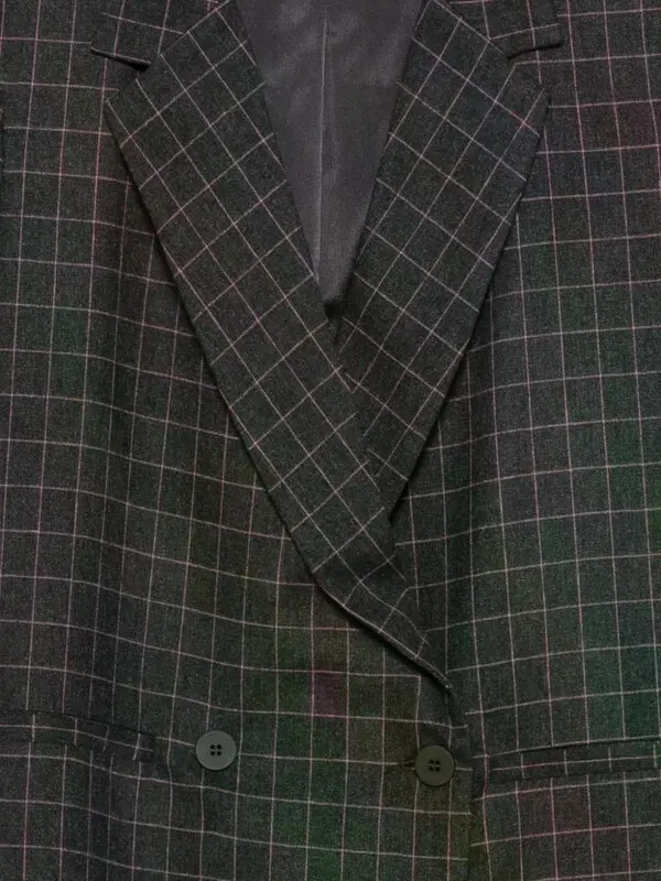 NIU Double-breasted Check Blazer