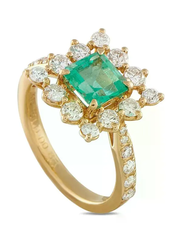 LB EXCLUSIVE Diamond And Emerald Ring - Gold