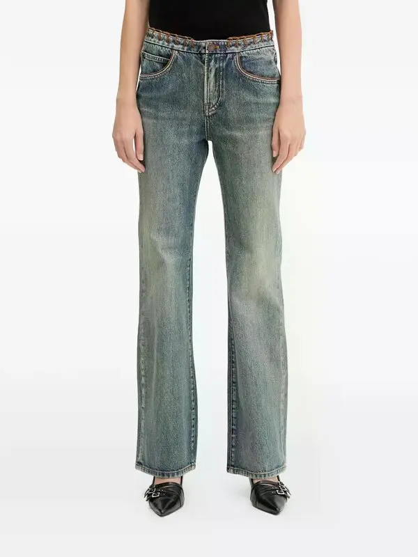 Miss Sixty Lacing Trim Straight Leg Jeans