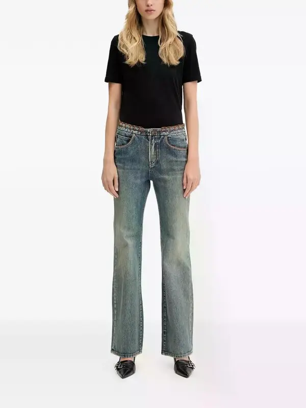 Miss Sixty Lacing Trim Straight Leg Jeans