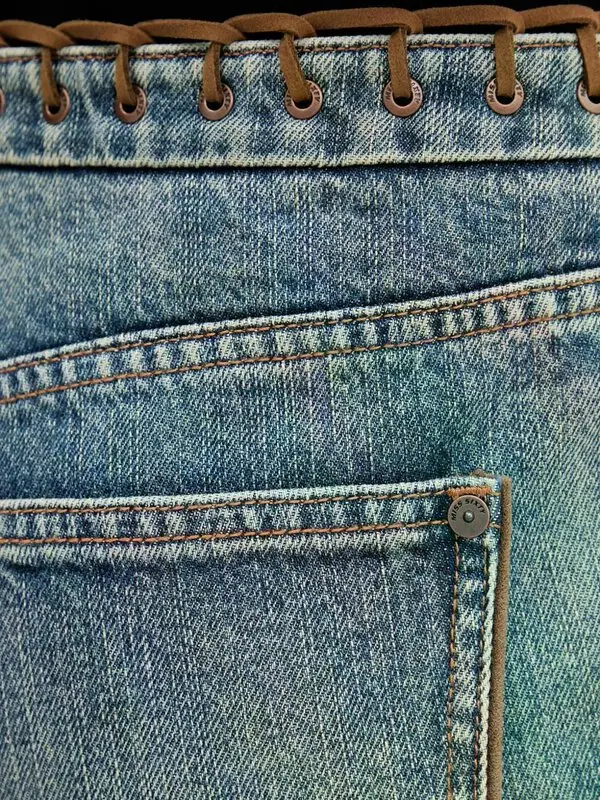 Miss Sixty Lacing Trim Straight Leg Jeans