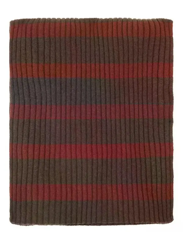 Malo Striped Scarf - Brown