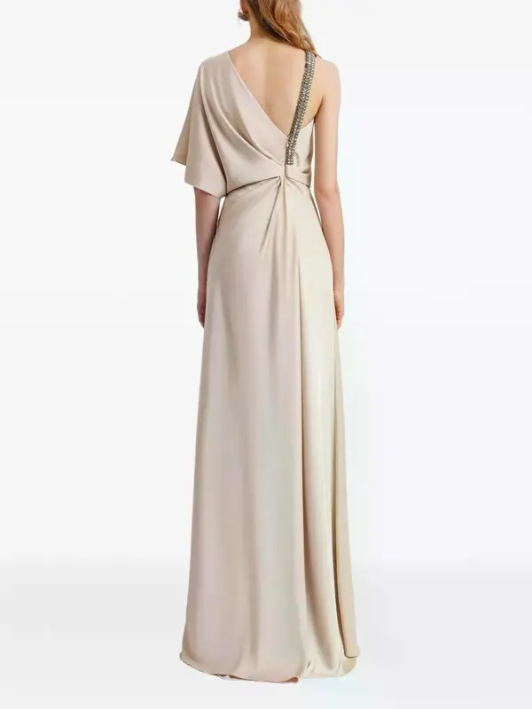 GEMY MAALOUF Asymmetrical Neckline Draping Maxi Dress