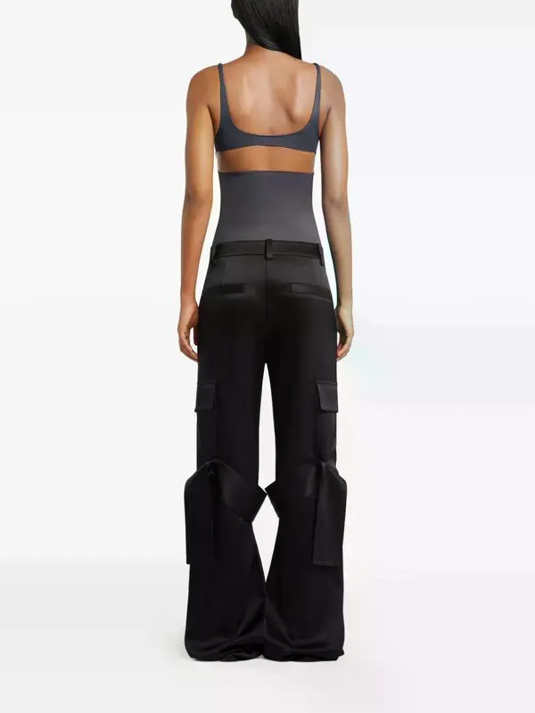 COURREGES Satin Finish Trousers - Black