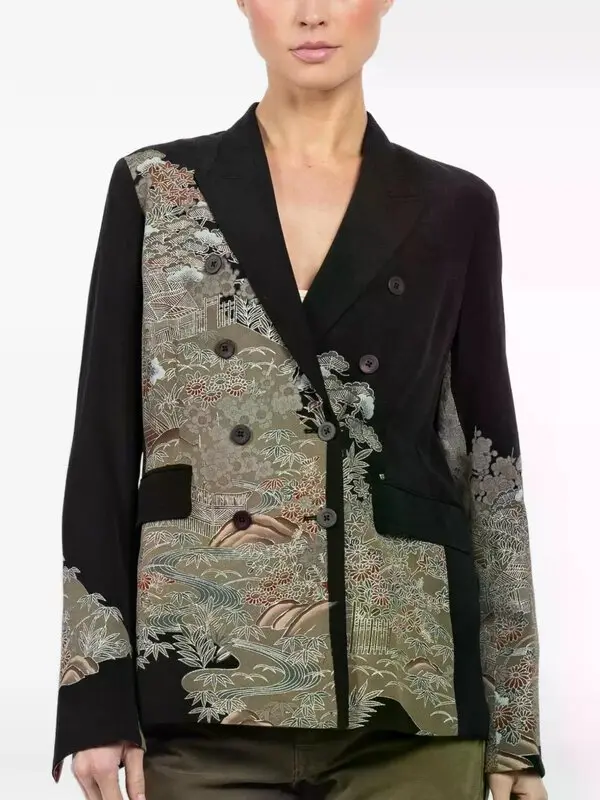 IBRIGU Patterned Double-breasted Coat