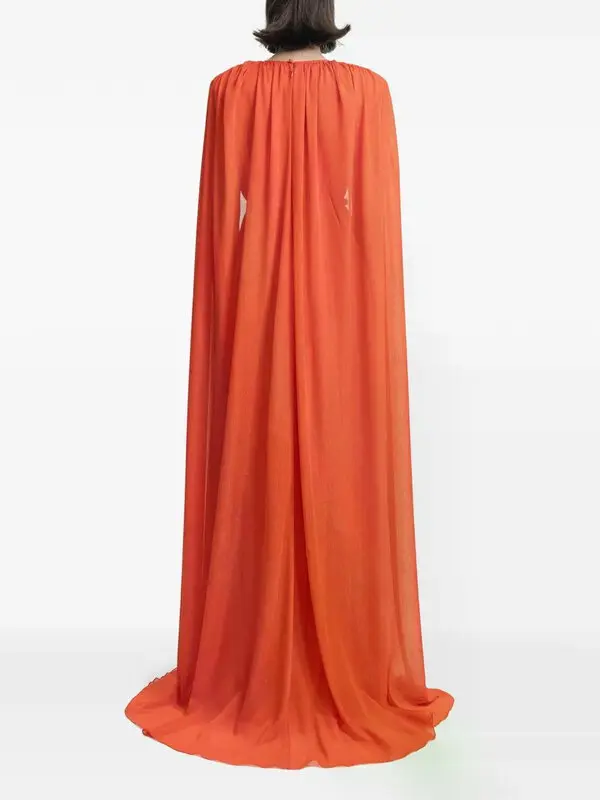GEMY MAALOUF Cape-sleeve Maxi Dress