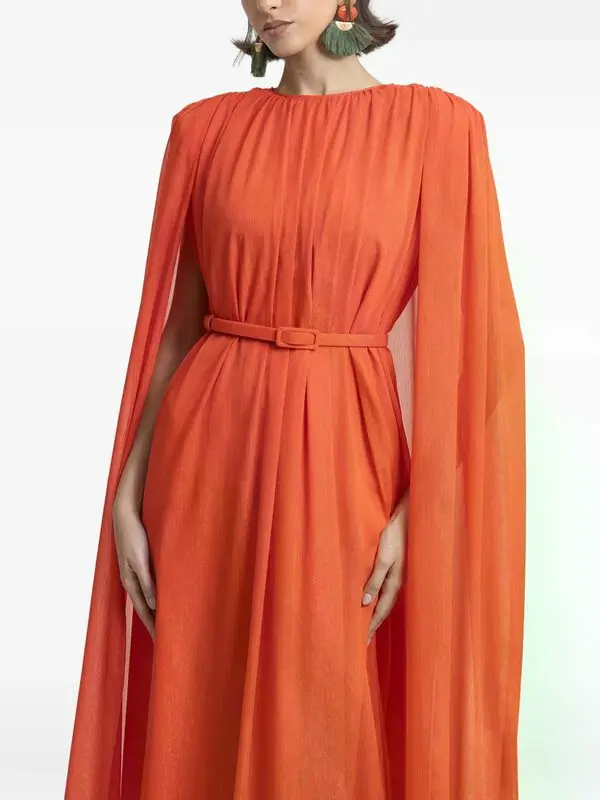 GEMY MAALOUF Cape-sleeve Maxi Dress