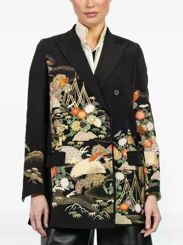IBRIGU Flared Printed Kimono Blazer