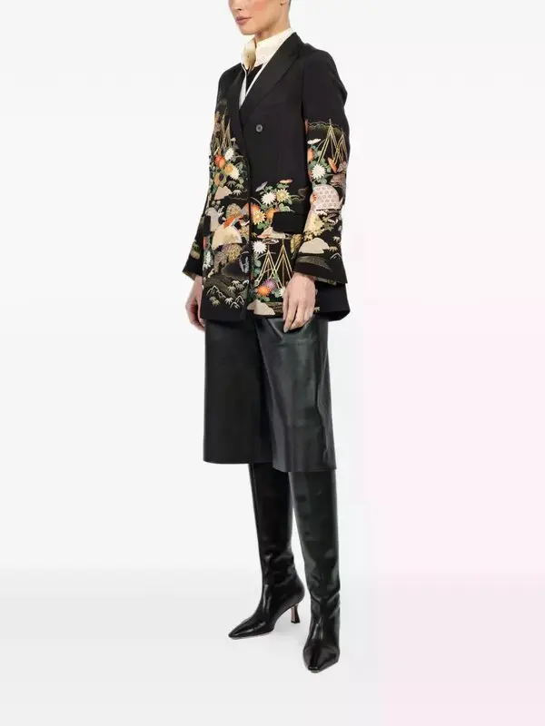 IBRIGU Flared Printed Kimono Blazer