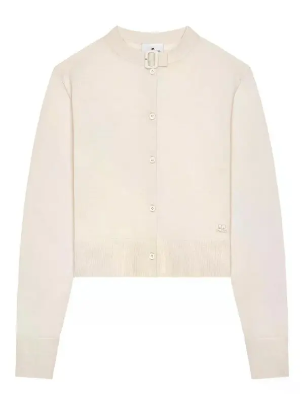 COURREGES Buckle-detail Button Cardigan - Neutrals