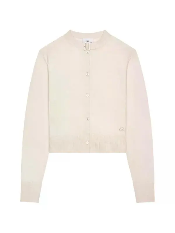COURREGES Buckle-detail Button Cardigan - Neutrals