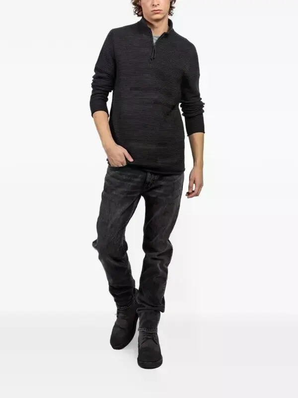 HANNES ROETHER Zip Ribbed T-shirt