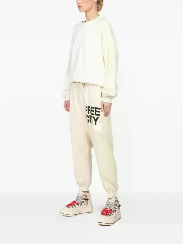 FREECITY Logo-print Track Pants - Neutrals
