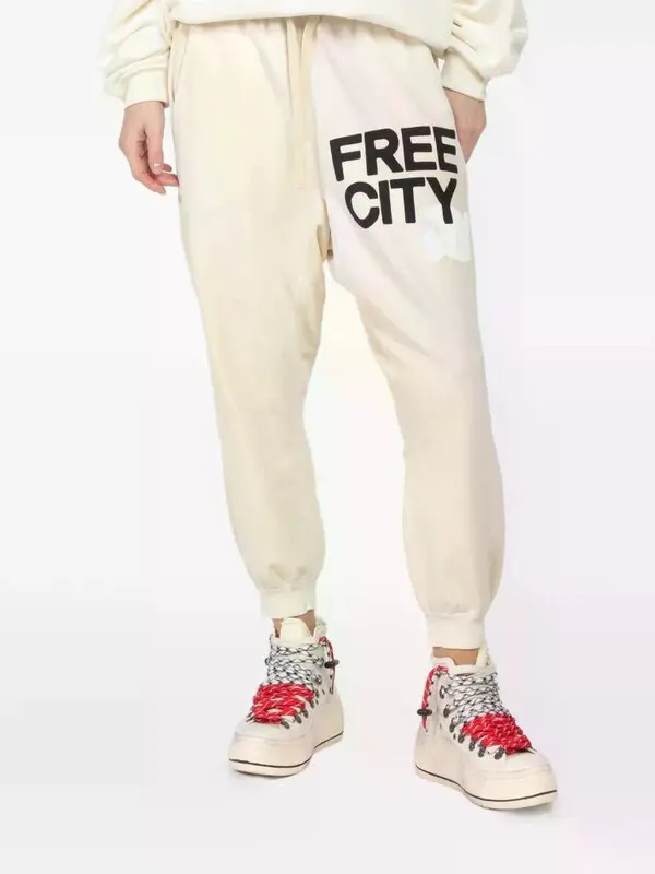 FREECITY Logo-print Track Pants - Neutrals