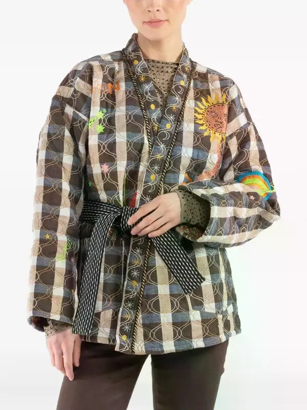 MONOKI Karma Checked Embroidered Jacket