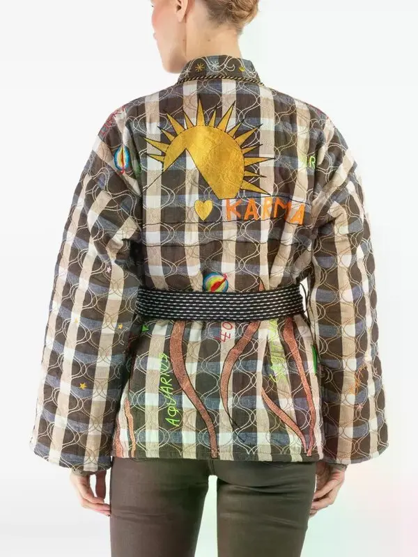 MONOKI Karma Checked Embroidered Jacket