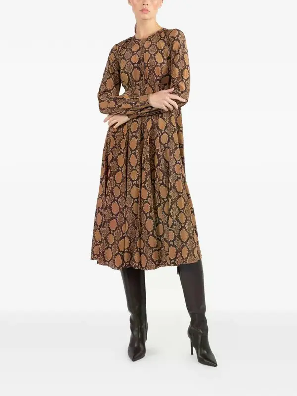 Michael Kors Long-sleeve Flared Midi Dress