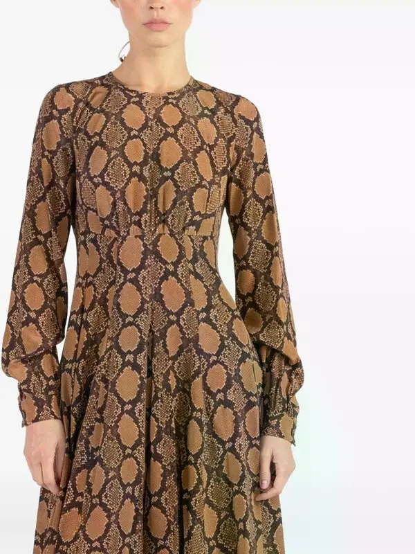 Michael Kors Long-sleeve Flared Midi Dress
