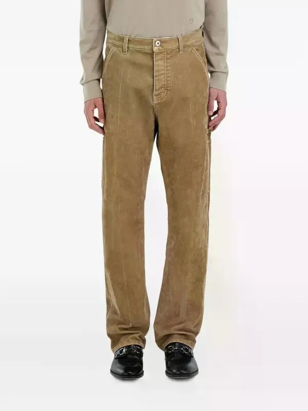 FERRAGAMO Cargo Trousers With Flocked Patch Pockets - Brown