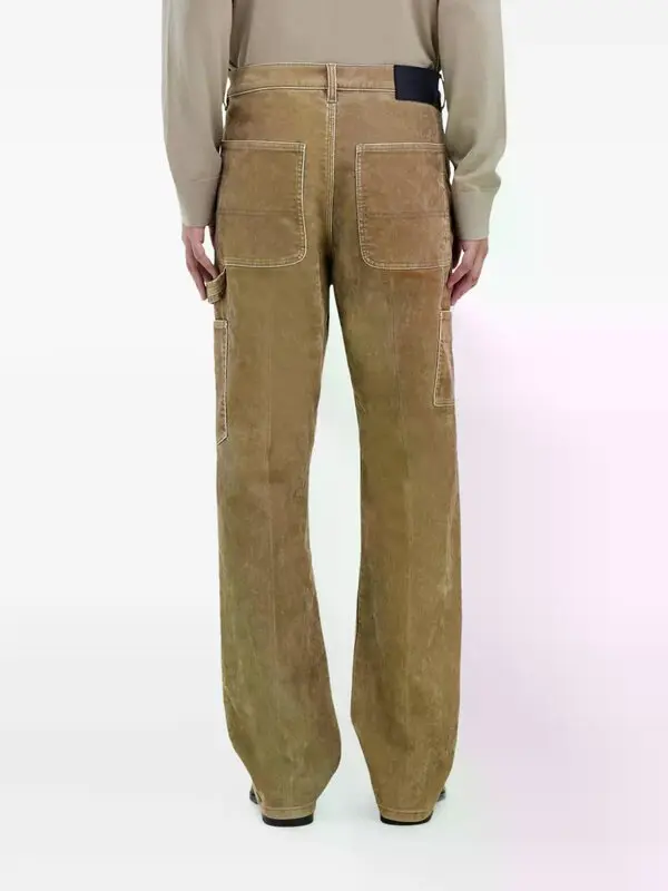 FERRAGAMO Cargo Trousers With Flocked Patch Pockets - Brown